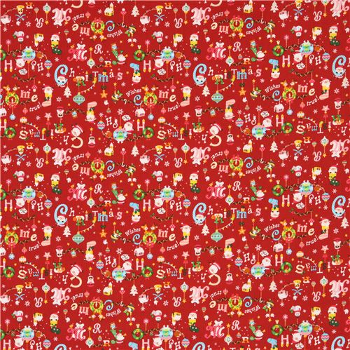 cute red fabric with Santa Christmas letter ornament wreath from Japan ...