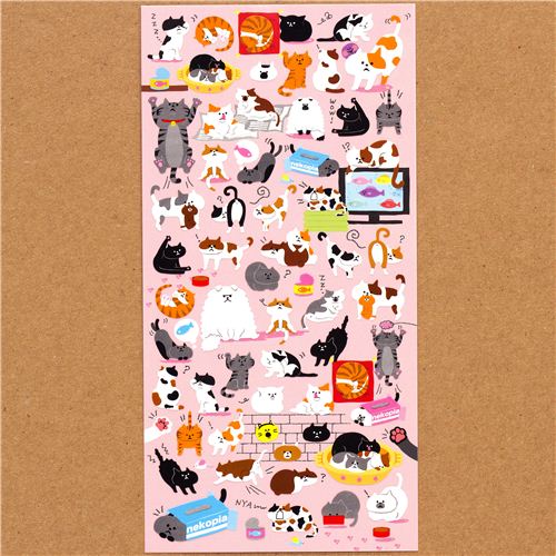 cute small stickers with many cats Japan kawaii - modeS4u