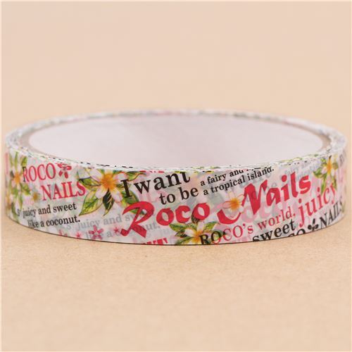 cute white flower word deco tape sticky tape - modes4u