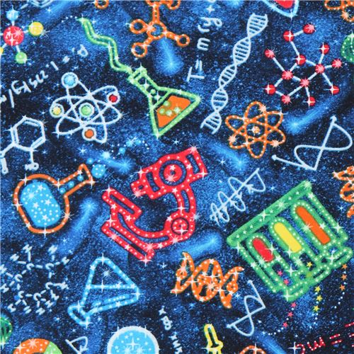 dark blue Timeless Treasures science fabric Fabric by Timeless ...