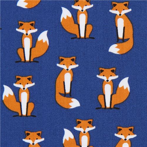 Remnant 33 cm - dark blue fox fabric by Robert Kaufman - modes4u