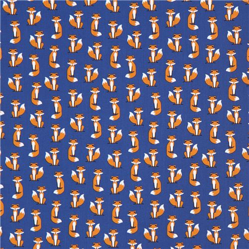 Remnant 33 cm - dark blue fox fabric by Robert Kaufman - modes4u