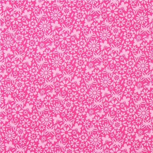 dark pink Michael Miller fabric flower Little Dee Da Fabric by Michael ...