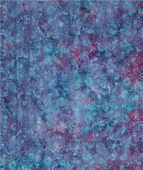 dark purple batik Paisley flower extra wide fabric by Timeless ...