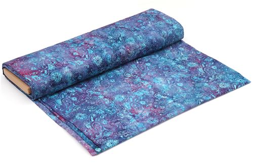 dark purple batik Paisley flower extra wide fabric by Timeless ...