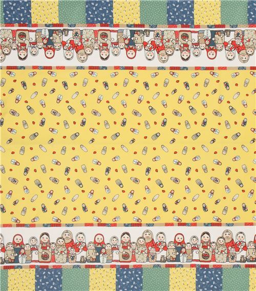Remnant (36 x 110 cm) - double border Matryoshka fabric by Quilt Gate ...