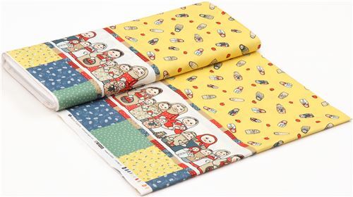 Remnant (36 x 110 cm) - double border Matryoshka fabric by Quilt Gate ...