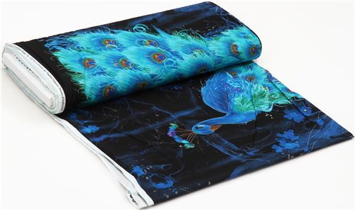 embellished peacock panel fabric by Timeless Treasures - modeS4u