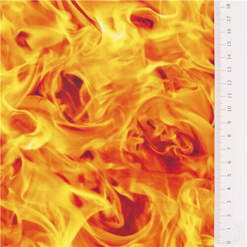 flaming heat fire fabric in shades of orange background by Quilting ...