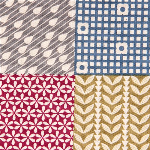 flower patchwork canvas fabric Garden by Kokka from Japan Fabric by ...