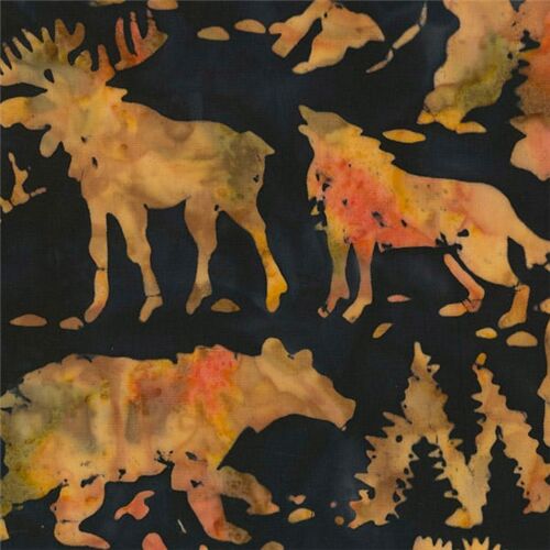 forest animal batik fabric by Timeless Treasures - modeS4u