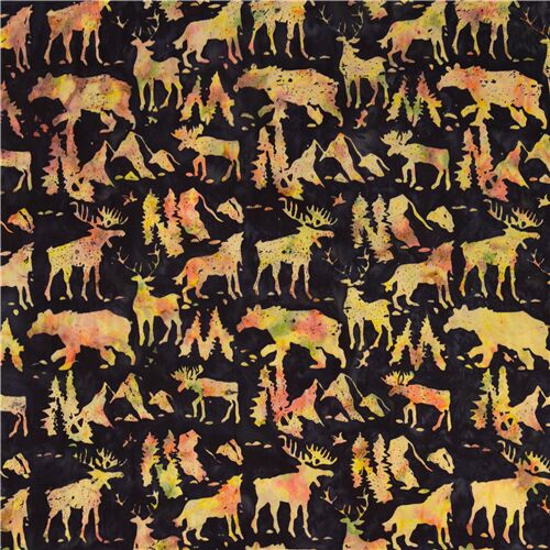 forest animal batik fabric by Timeless Treasures by Timeless Treasures ...