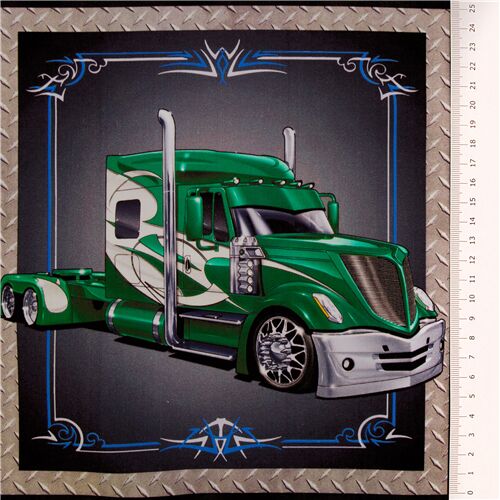 full pattern square panel fabric shiny truck fabric US cotton Quilting ...