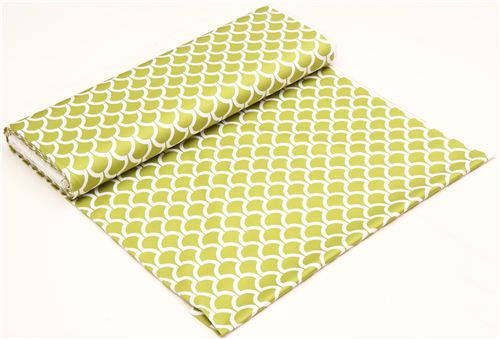 grass green wave pattern cotton sateen fabric Michael Miller Fabric by ...