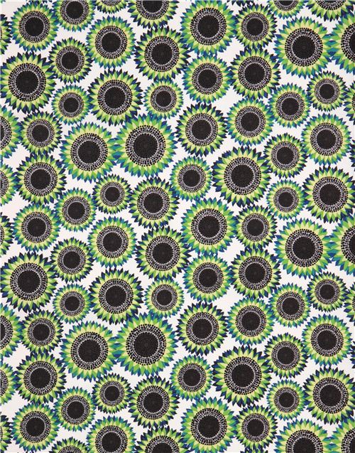 green-blue white sunflower fabric by Andover USA Fabric by Andover ...