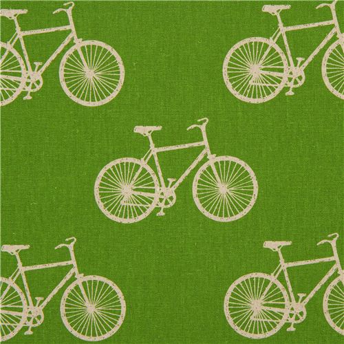 green echino bike poplin fabric cycling Fabric by Echino Fabrics - modes4u