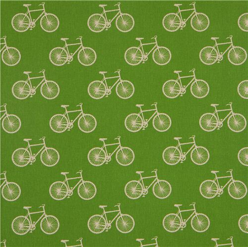 green echino bike poplin fabric cycling Fabric by Echino Fabrics - modes4u