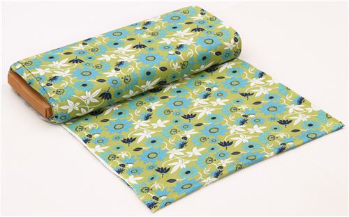 green monaluna flower organic stretch knit fabric Passionflower Knit ...
