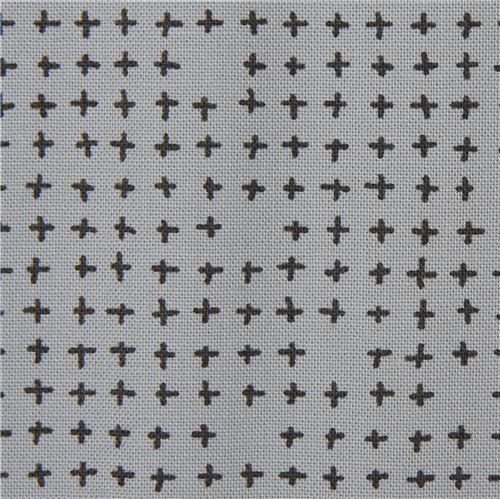 grey Moda fabric with small crosses Fabric by Japanese Indie - modes4u