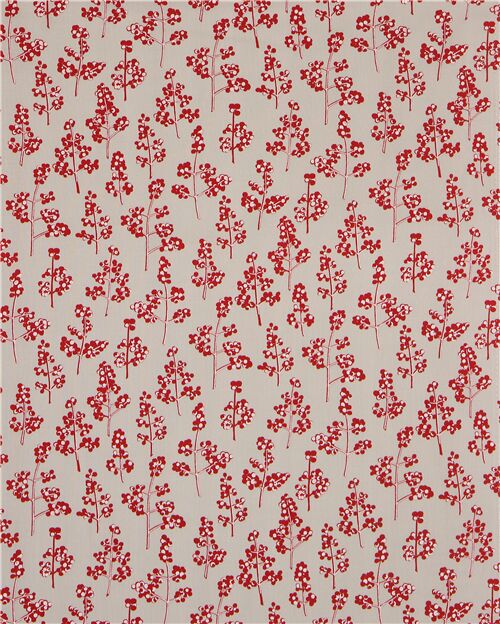 grey and metallic silver fabric with red berries by Robert Kaufman ...