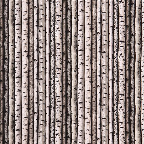 grey birch tree forest nature fabric Timeless Treasures Fabric by ...