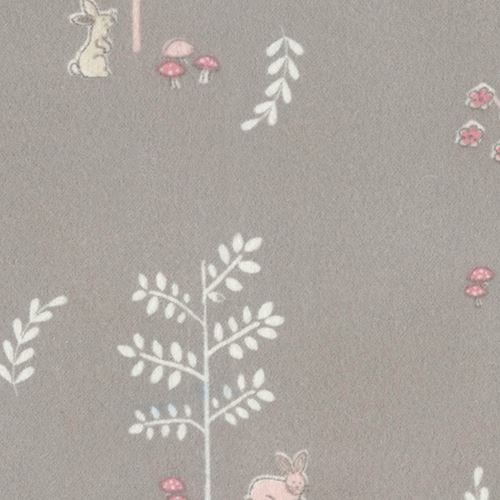 grey cute tree small bunny rabbit flannel fabric Timeless Treasures USA ...