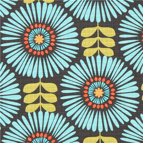 grey flower pattern fabric Luna by Michael Miller Fabric by Michael ...