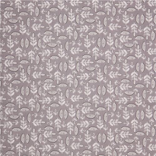grey leaf pattern flower fabric by Andover USA Fabric by Andover ...