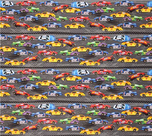 grey racing track cars fabric by Timeless Treasures USA Fabric by ...