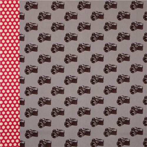 grey retro camera laminate echino fabric camera Fabric by Echino ...