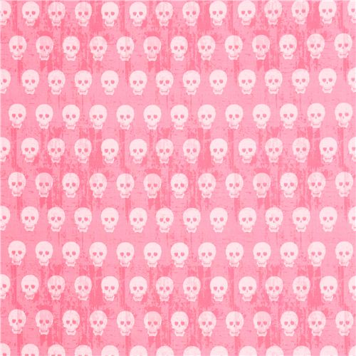 hot pink Riley Blake skull fabric fabric from the USA Fabric by Riley ...