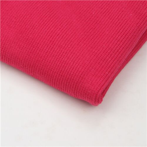 hot pink cuffing tubular ribbed knit fabric Fabric by Japanese Indie ...