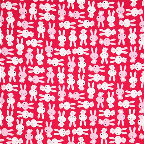hot pink rabbit animal fabric Urban Zoologie Robert Kaufman Fabric by ...