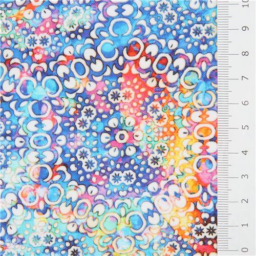 kaleidoscope fabric by Quilting Treasures in blue - modeS4u