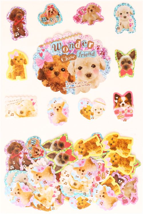 kawaii glitter dog puppy sticker sack by Mind Wave - Sticker Sacks ...