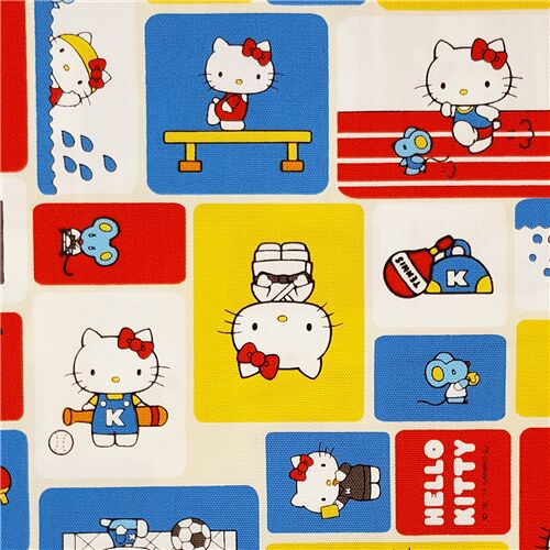 laminate fabric with Hello Kitty sports pattern by Hello Kitty - modeS4u