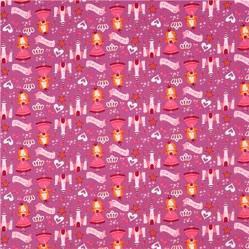 lavender princess fairy tale fabric USA Little Princess Toss Fabric by ...