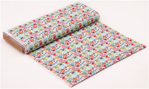 light blue Flappers Owl owl twig fabric Riley Blake Happy Flappers ...