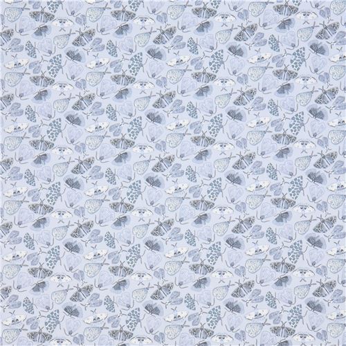 light blue moth fabric by Moda - modeS4u
