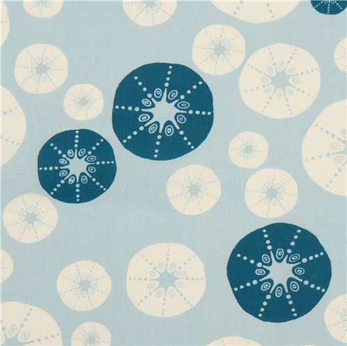light blue maritime birch shell organic fabric Urchin Shell Fabric by ...