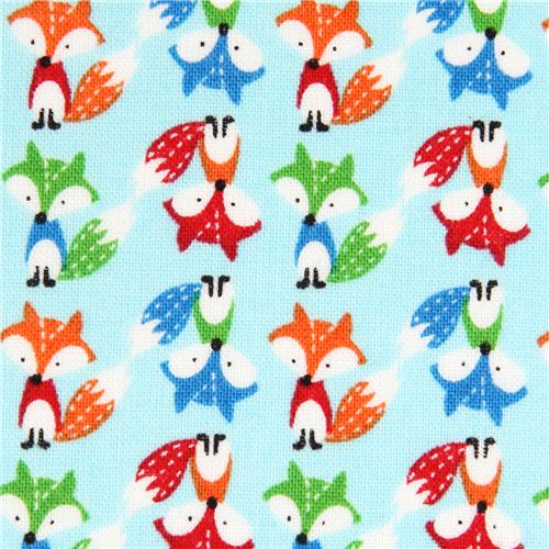 light blue mini fox fabric by Timeless Treasures Fabric by Timeless ...