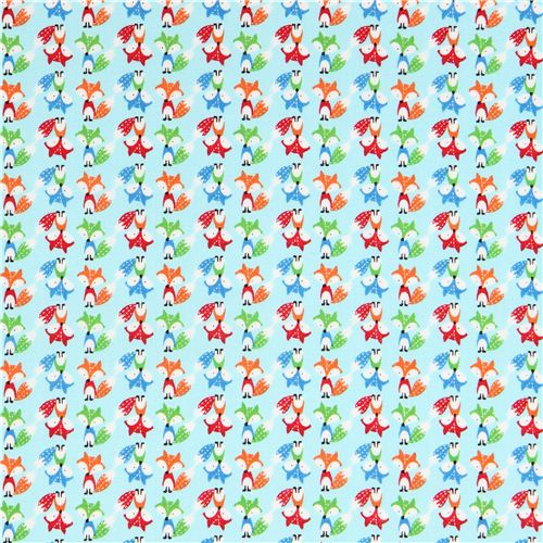 light blue mini fox fabric by Timeless Treasures Fabric by Timeless ...