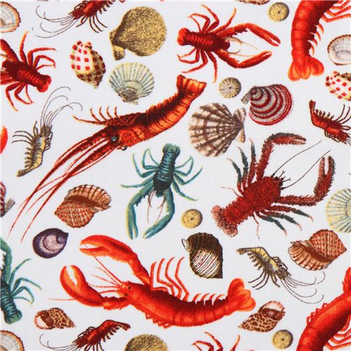 light blue sea animal fabric Under The Sea Elizabeth's Studio Fabric by ...