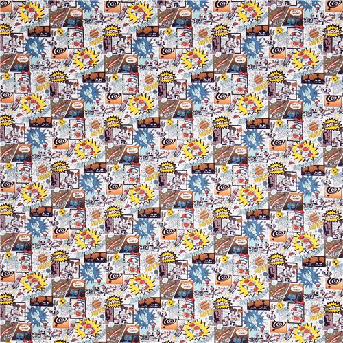 Tela oxford para chicos azul claro espacio cómic de Kokka Japón Fabric ...