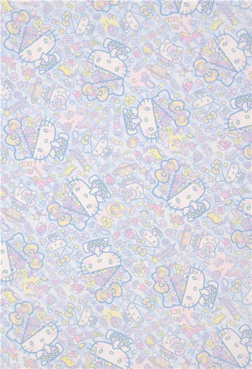 light blue stripe Hello Kitty sweet treat fabric Fabric by Sanrio - modes4u