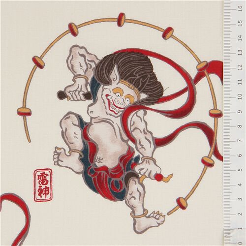 light cream Japanese mythology fabric - modeS4u
