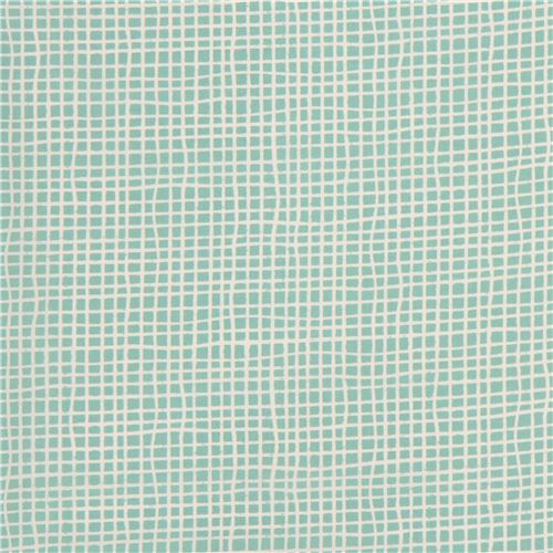light cream and green grid pattern organic fabric by birch from the USA ...