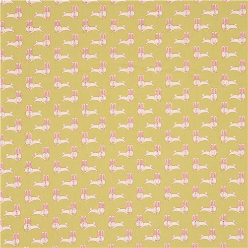 Fat Quarter (50 x 56 cm) - lime green rabbit quilting fabric by Cotton ...