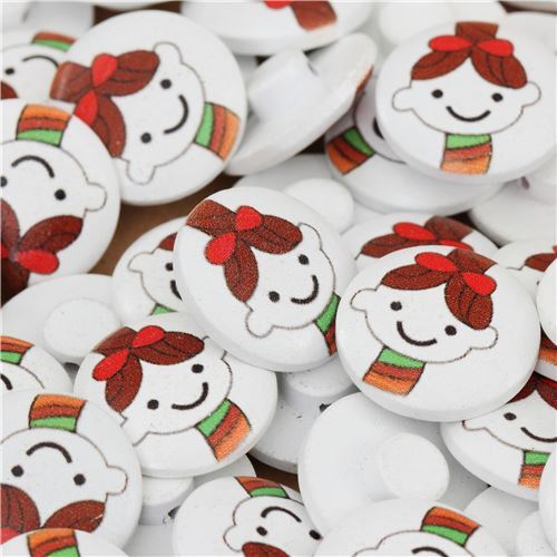 little girl round button - modeS4u