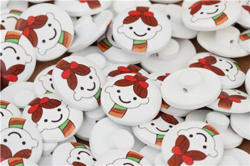 little girl round button - modes4u